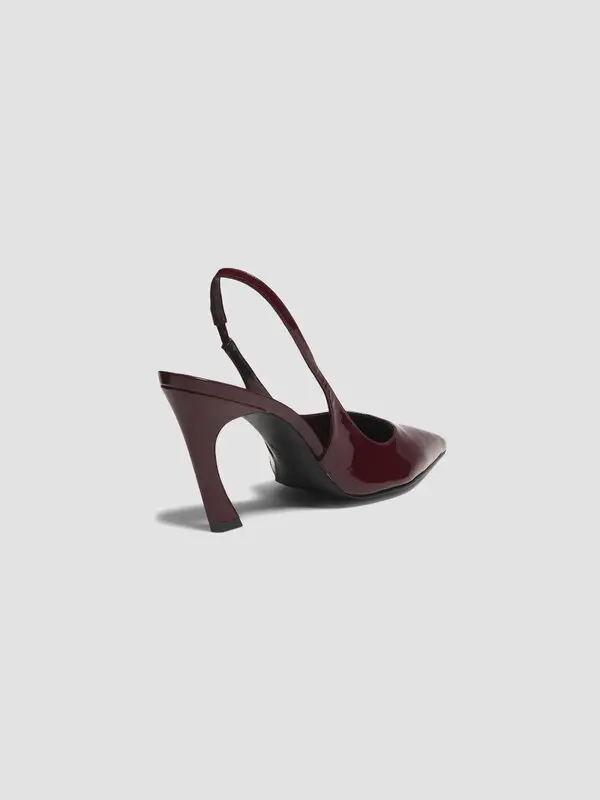 Schutz Lexi 90mm Patent Leather Slingback Pumps - Vino
