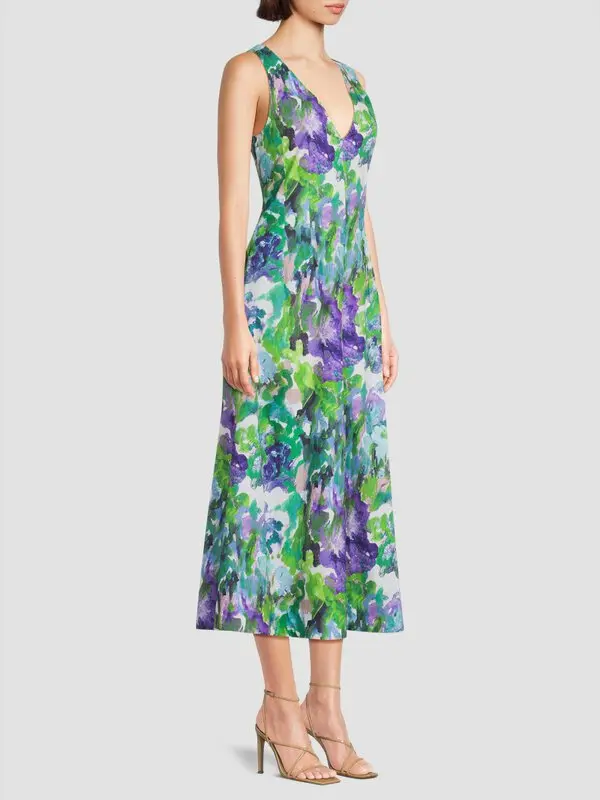 Natori Ayame Floral Watercolor-print Maxi Dress