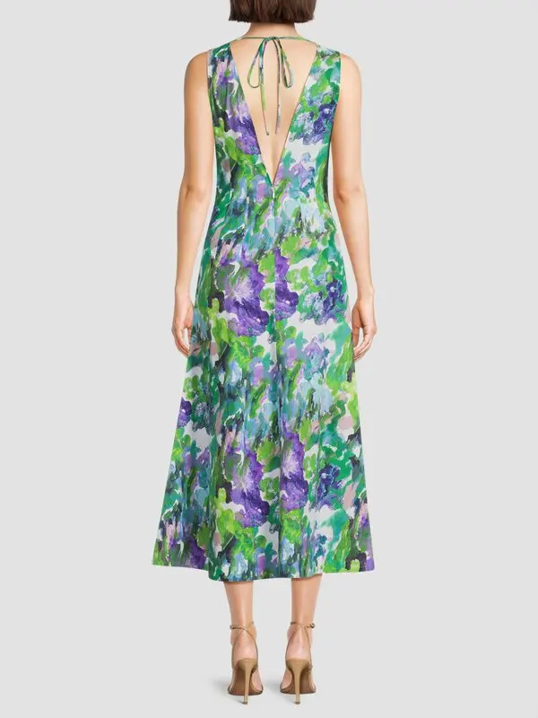 Natori Ayame Floral Watercolor-print Maxi Dress
