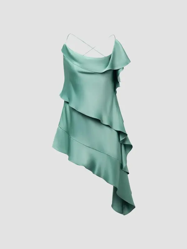 Bcbgmaxazria Fiona Draped Asymmetric Mini Dress - Eucalyptus