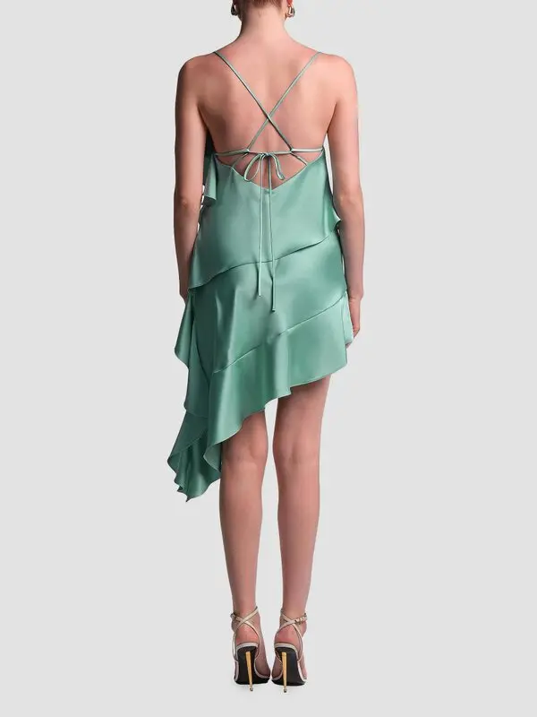 Bcbgmaxazria Fiona Draped Asymmetric Mini Dress - Eucalyptus