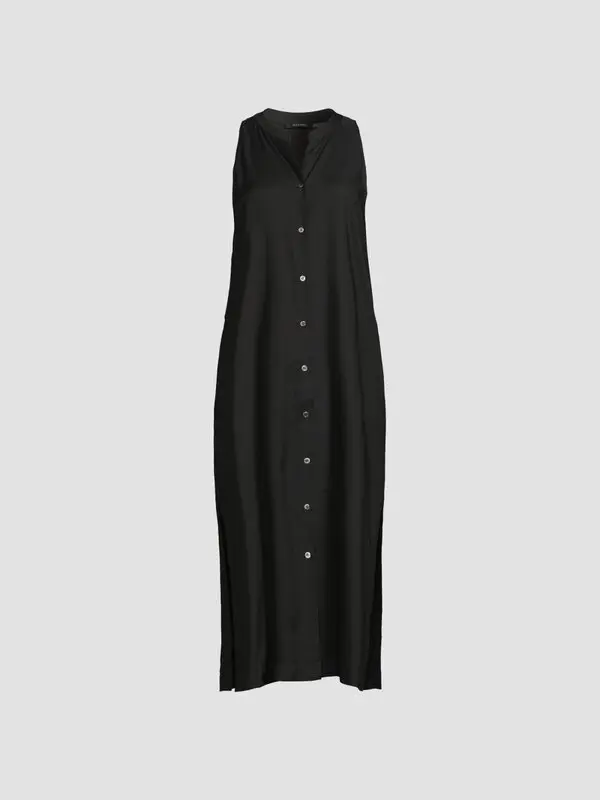Natori Cotton-silk Twill Tunic Midi Dress