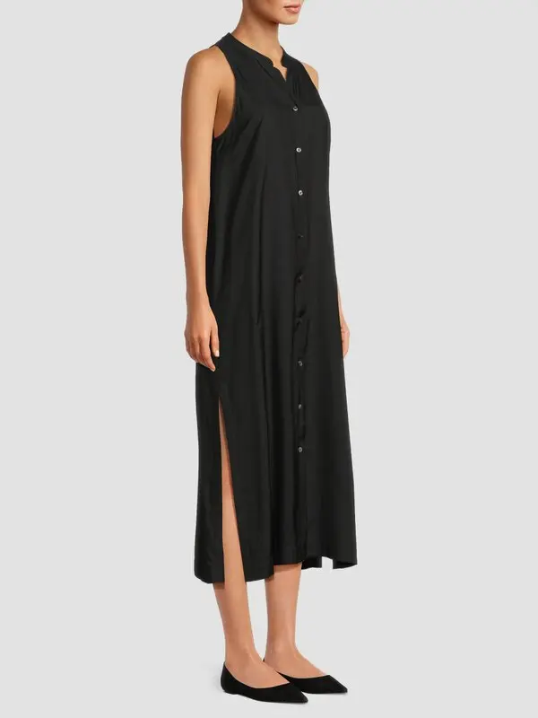 Natori Cotton-silk Twill Tunic Midi Dress