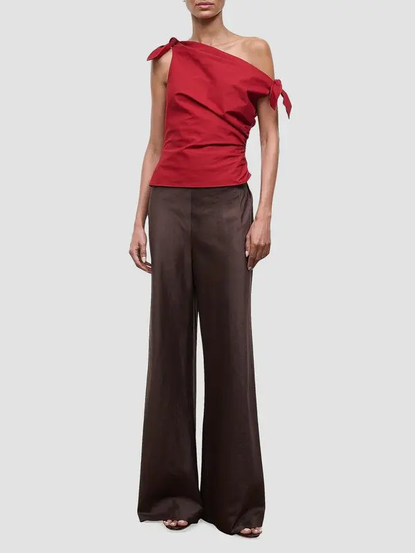 Staud Bellaria Cotton-blend Top - Rouge