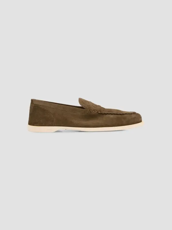 John Lobb Pace Suede Loafers - Olive