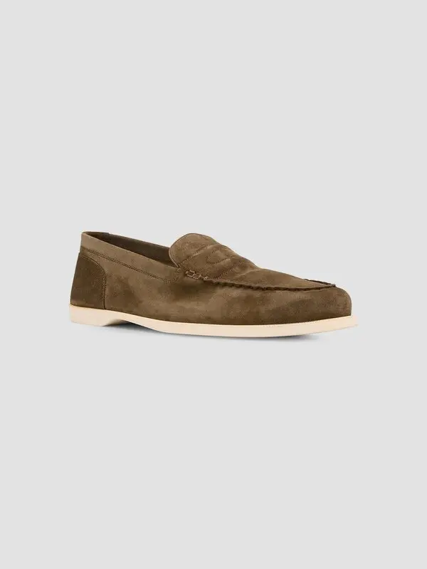 John Lobb Pace Suede Loafers - Olive
