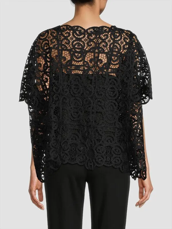 Natori Raffia Lace Caftan Top