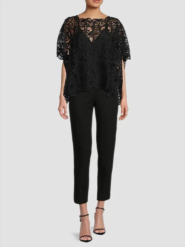 Natori Raffia Lace Caftan Top