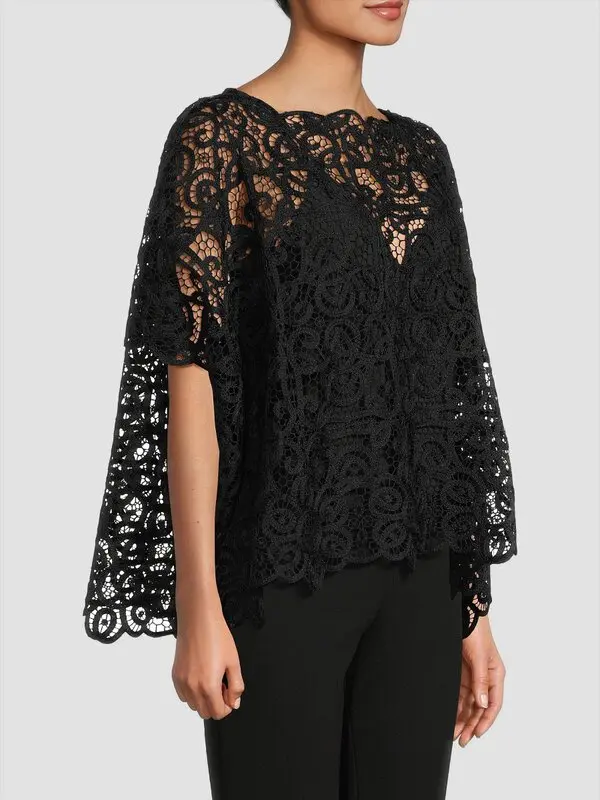 Natori Raffia Lace Caftan Top