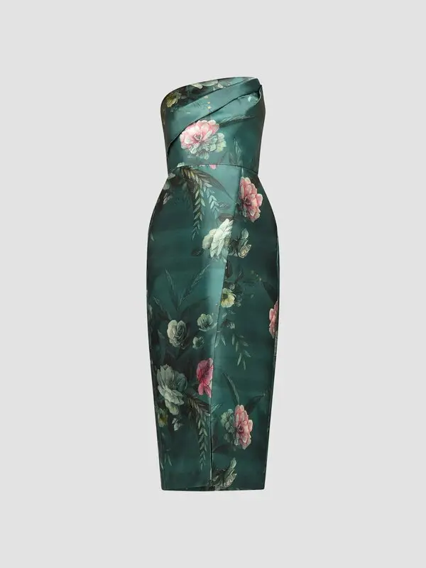 KAY UNGER Amelie Floral Tea-length Dress - Light Emerald