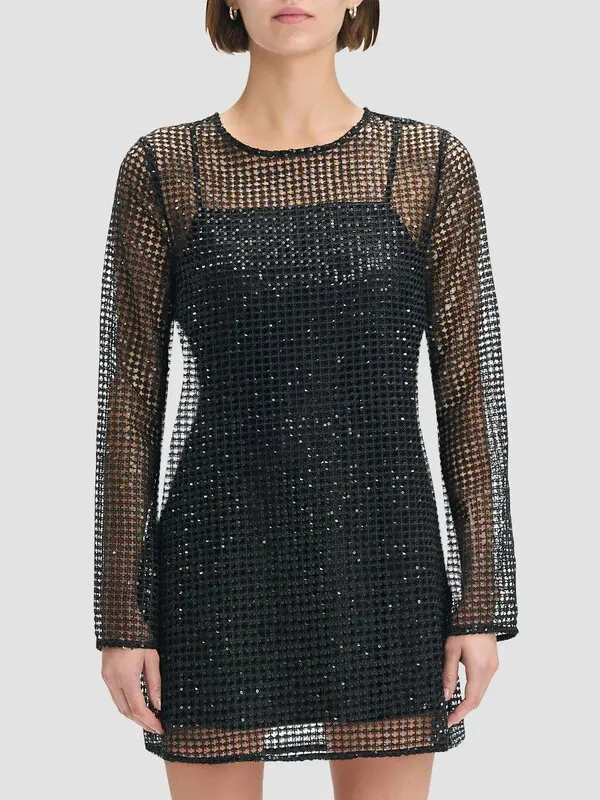 FAVORITE DAUGHTER The Sweet Life Sequin Mesh Minidress