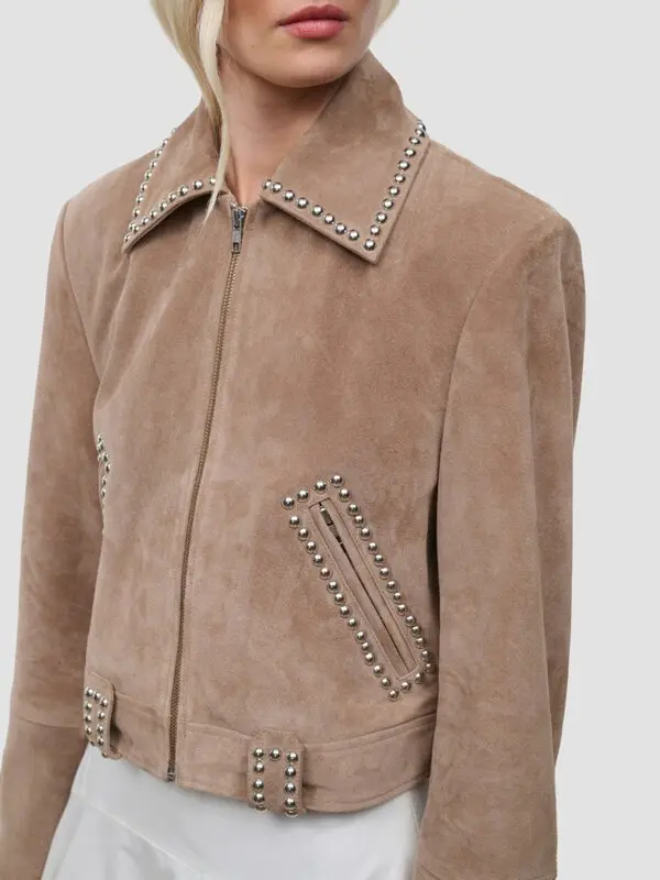 Staud Hugo Studded Suede Jacket