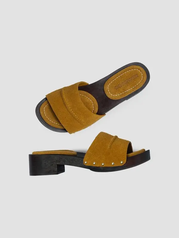 Bernardo Blyde Low Heel Clog Sandals - Ginger