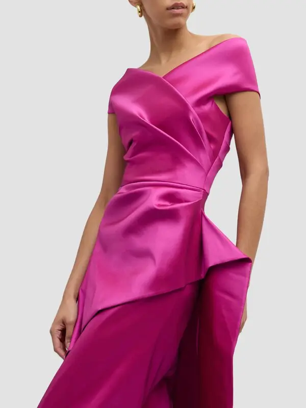 Rickie Freeman For Teri Jon Gazar Off-the-shoulder Sculpted Gown