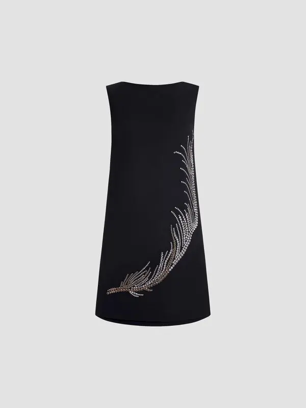 16Arlington Ayre Embellished Feather Minidress - Nero