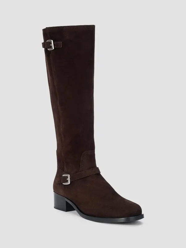 Staud Brooklyn 50mm Suede Boots - Espresso