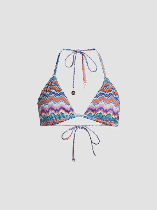 MILLY Barcelona Metallic Chevron Triangle Bikini Top