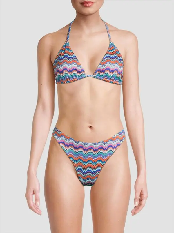 MILLY Barcelona Metallic Chevron Triangle Bikini Top