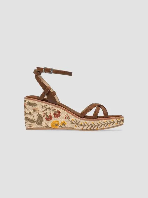 Bernardo Cairo Wedge Sandals - Saddle