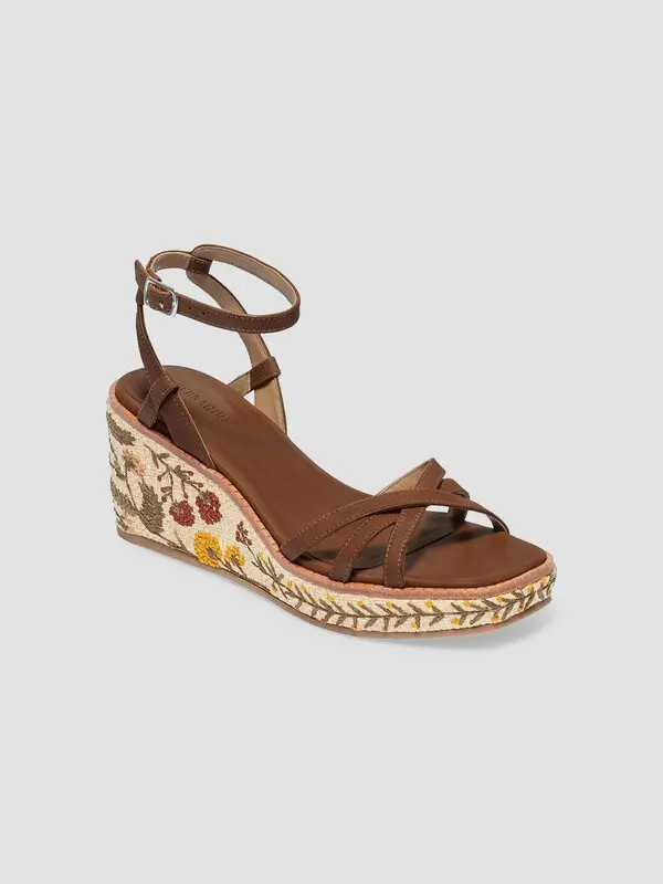 Bernardo Cairo Wedge Sandals - Saddle