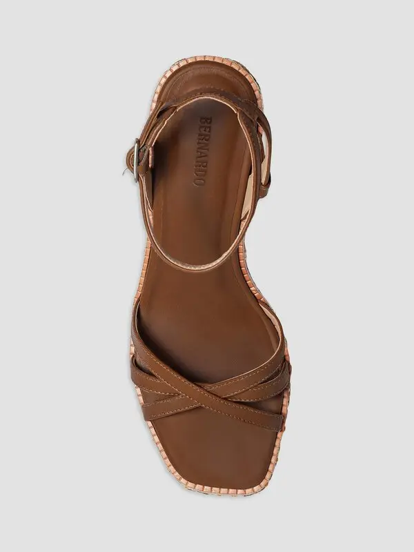 Bernardo Cairo Wedge Sandals - Saddle
