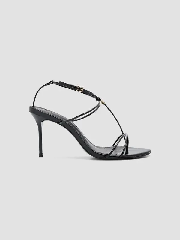 Schutz Jules 90mm Leather Sandals - Black