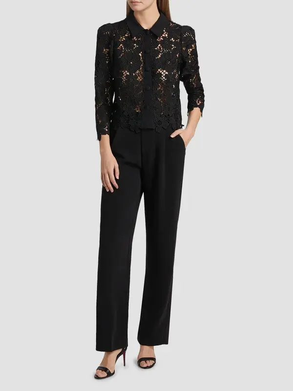 MILLY June Lace Button-front Shirt