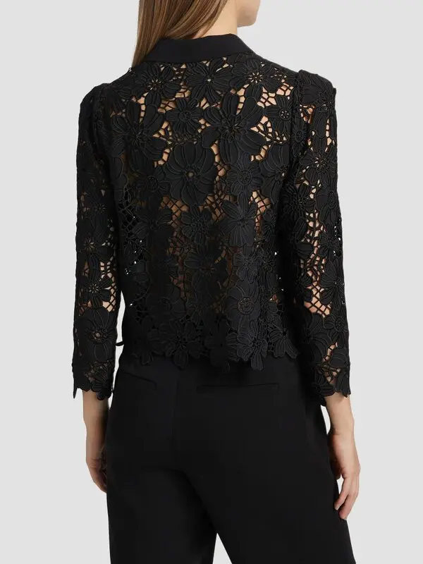 MILLY June Lace Button-front Shirt
