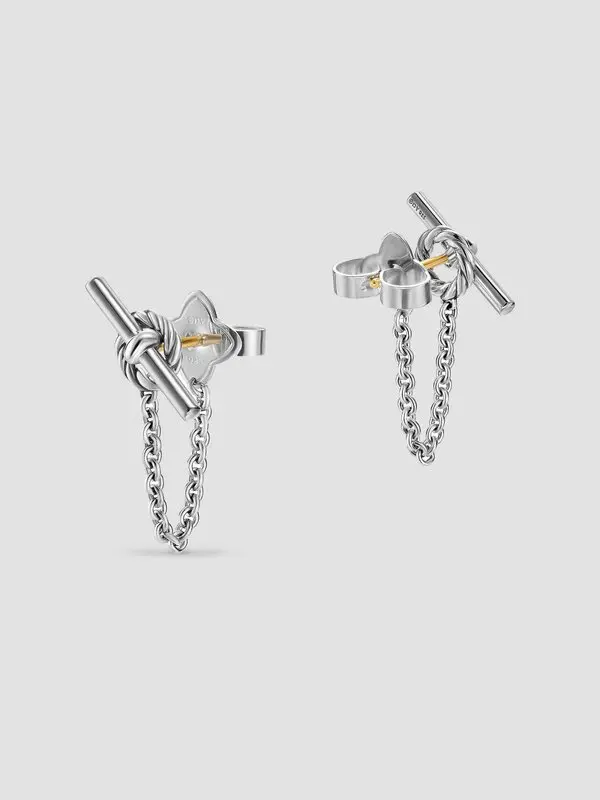David Yurman Dy Mercer Petite Toggle Chain Stud Earrings In Sterling 38.2mm