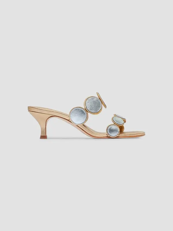 Bernardo Prya Kitten Heel Sandals - Gold