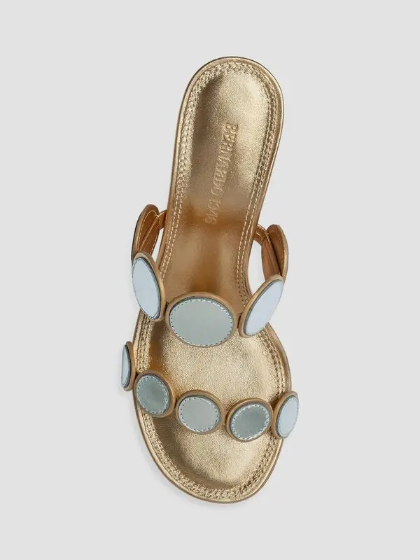 Bernardo Prya Kitten Heel Sandals - Gold