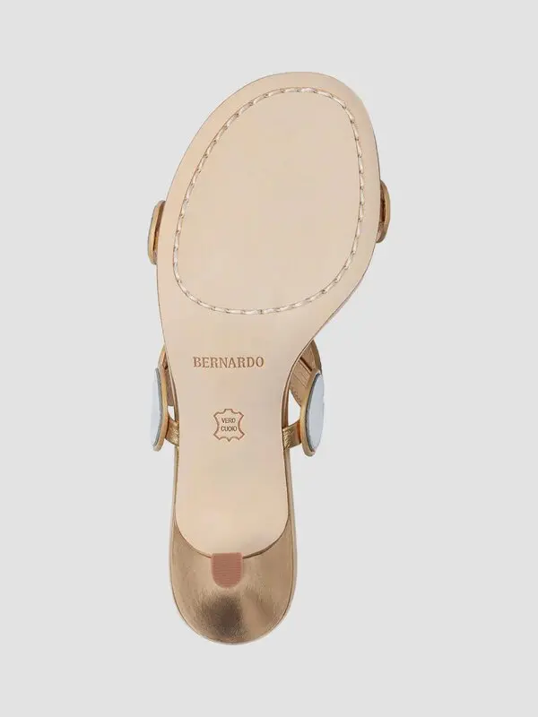 Bernardo Prya Kitten Heel Sandals - Gold