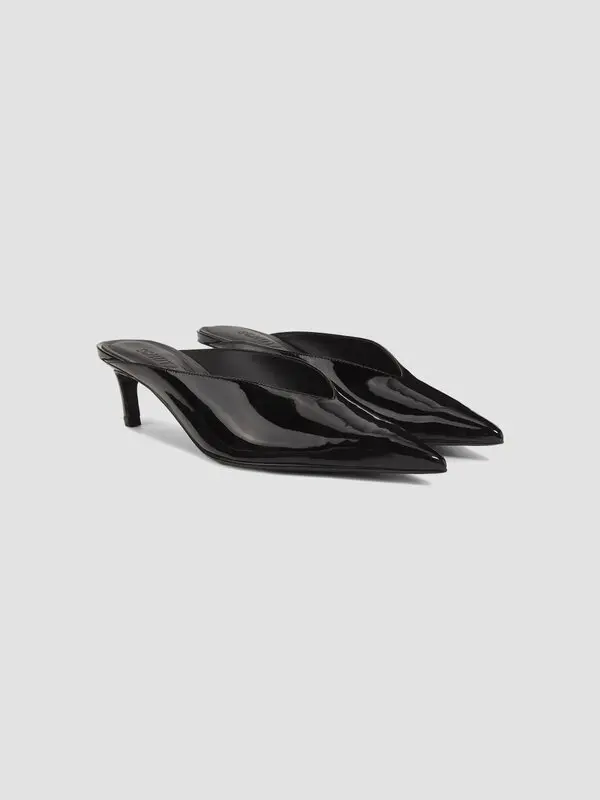 Schutz Loren 60mm Patent Leather Mules - Black