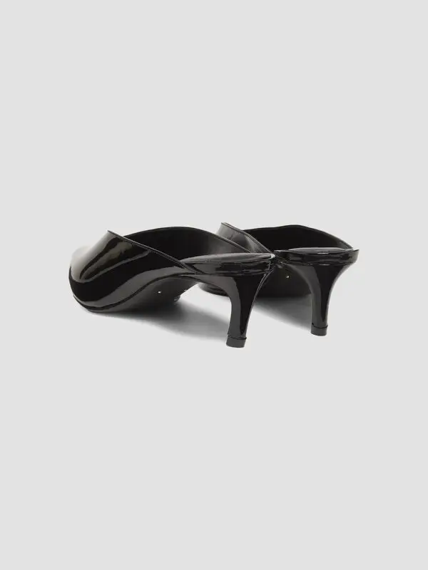 Schutz Loren 60mm Patent Leather Mules - Black