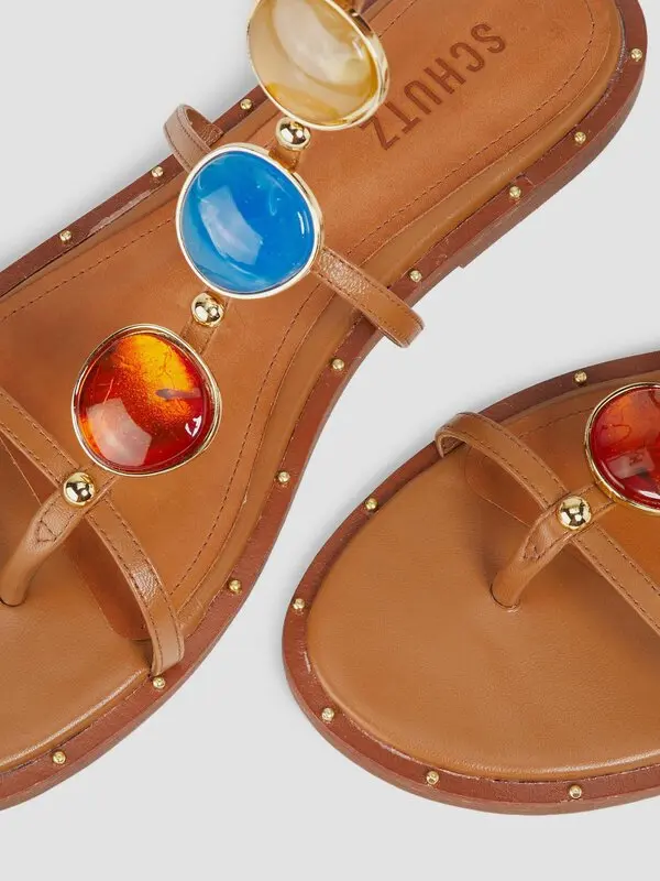 Schutz Milos 25mm Crystal-embellished Leather Sandals