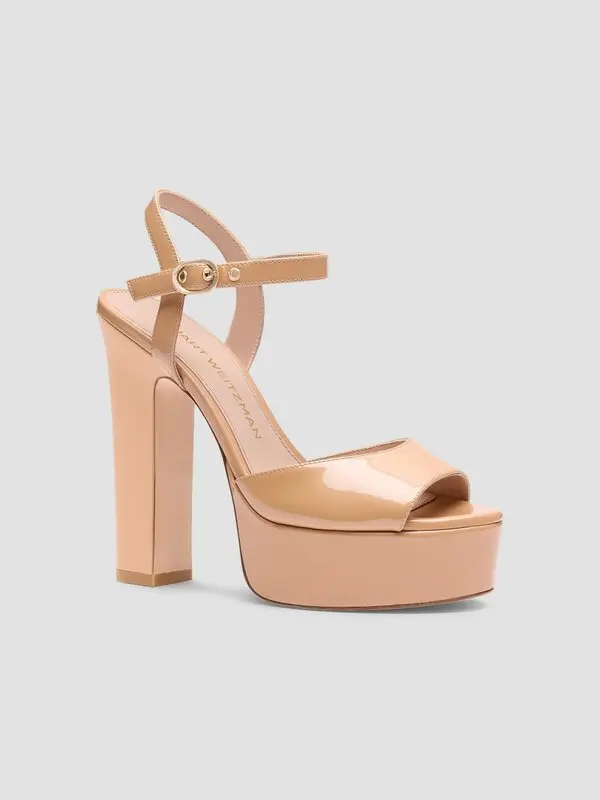 STUART WEITZMAN Reade 130mm Patent Leather Platform Sandals