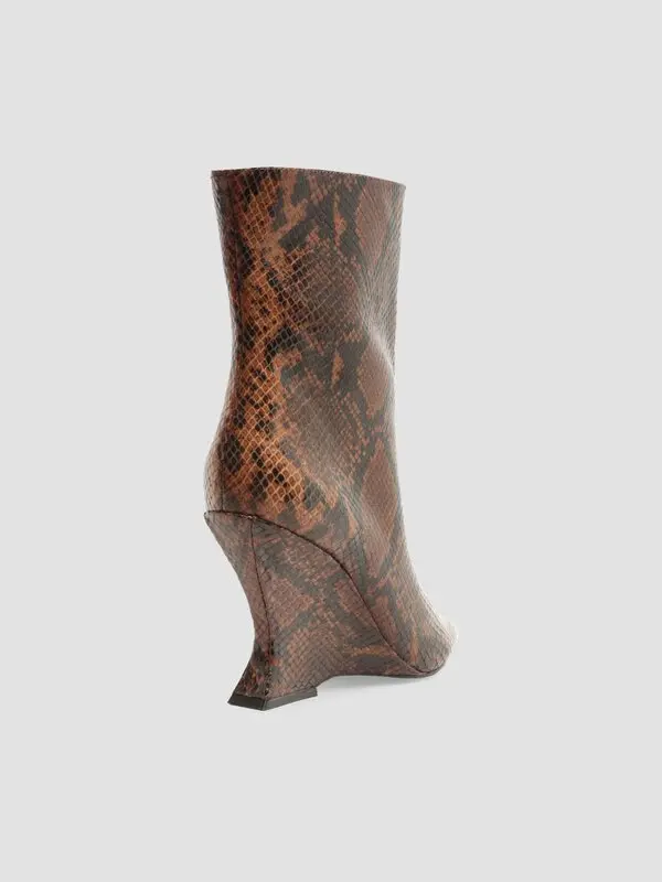 Schutz Siena 115mm Snake-embossed Leather Booties