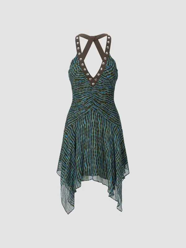 Staud Olympia Abstract Printed A-line Minidress