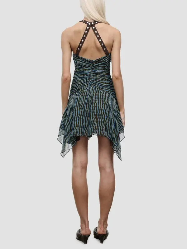 Staud Olympia Abstract Printed A-line Minidress