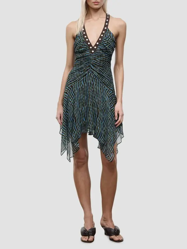 Staud Olympia Abstract Printed A-line Minidress
