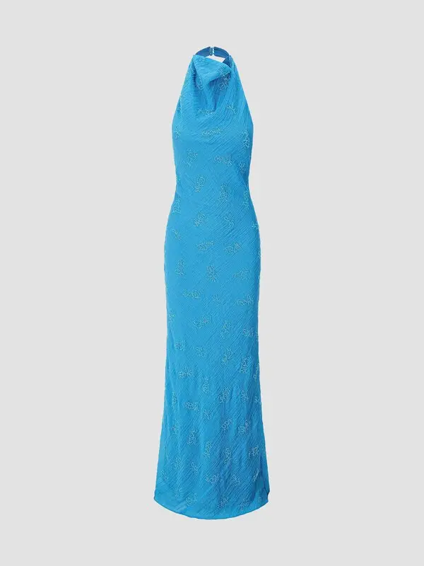 Staud Roselle Beaded Draped Gown - Pacific