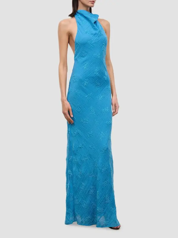 Staud Roselle Beaded Draped Gown