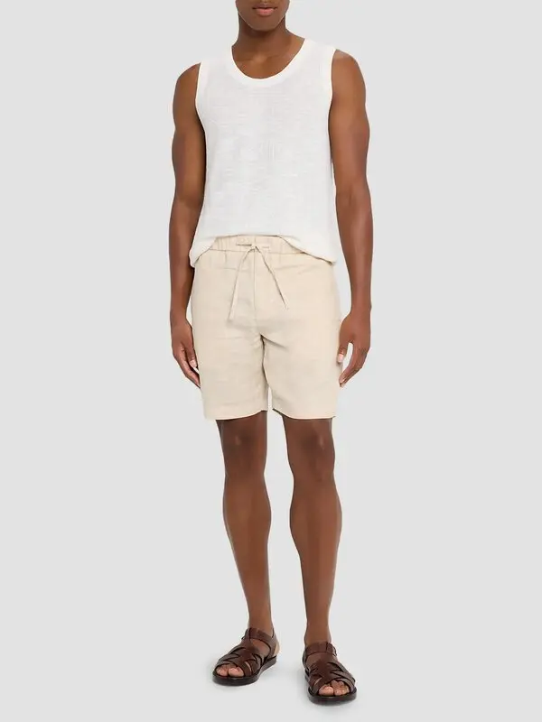 Frescobol Carioca Felipe Linen Drawstring Shorts