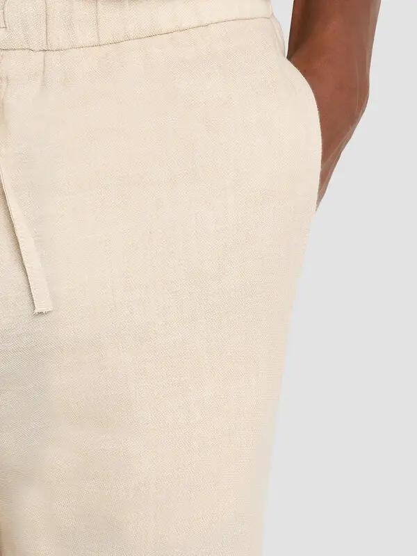 Frescobol Carioca Felipe Linen Drawstring Shorts