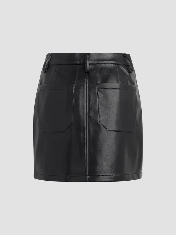 FAVORITE DAUGHTER Mimi Faux Leather Miniskirt