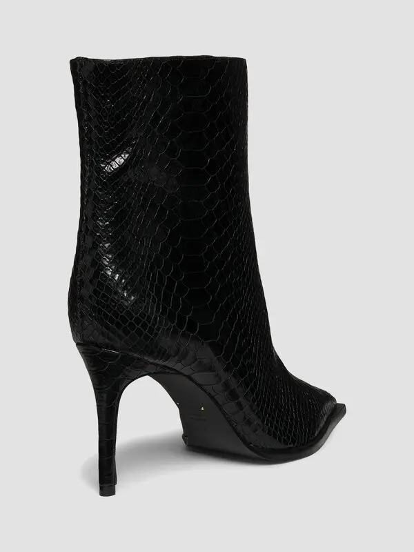 Schutz Mary 85mm Snake-embossed Leather Boots
