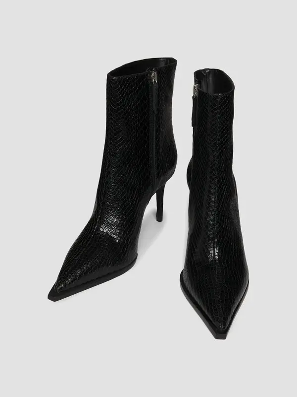 Schutz Mary 85mm Snake-embossed Leather Boots
