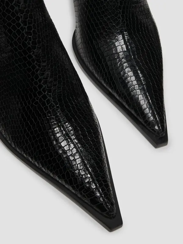 Schutz Mary 85mm Snake-embossed Leather Boots
