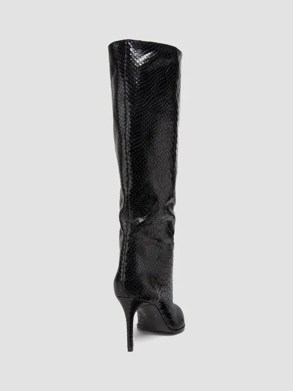 Schutz Mary Up 80mm Snake-embossed Leather Boots