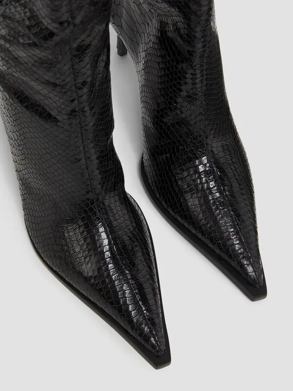 Schutz Mary Up 80mm Snake-embossed Leather Boots